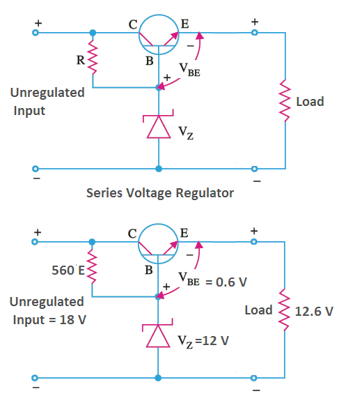 Draw The Circuit Diagram Of Voltage Regulator Using Zener Di